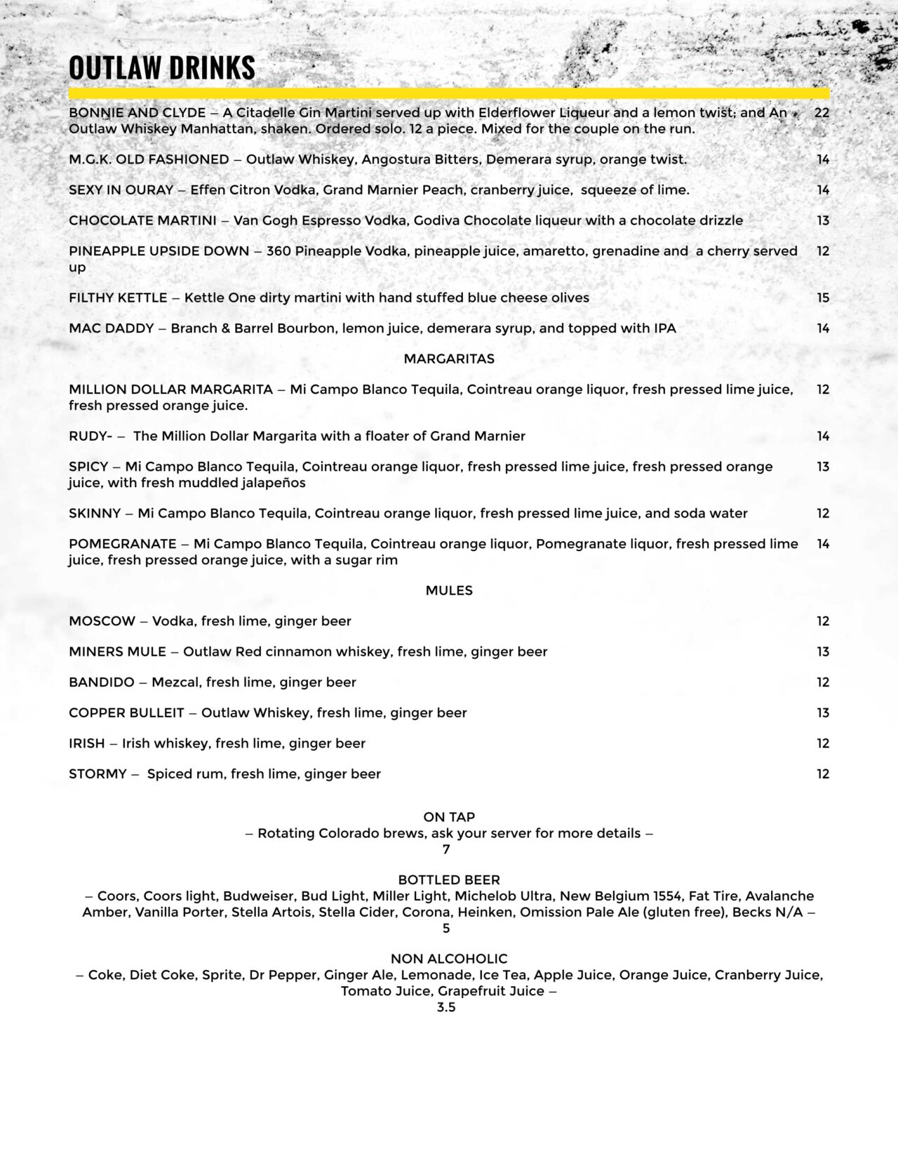 Menu_Draft | Outlaw Restaurant
